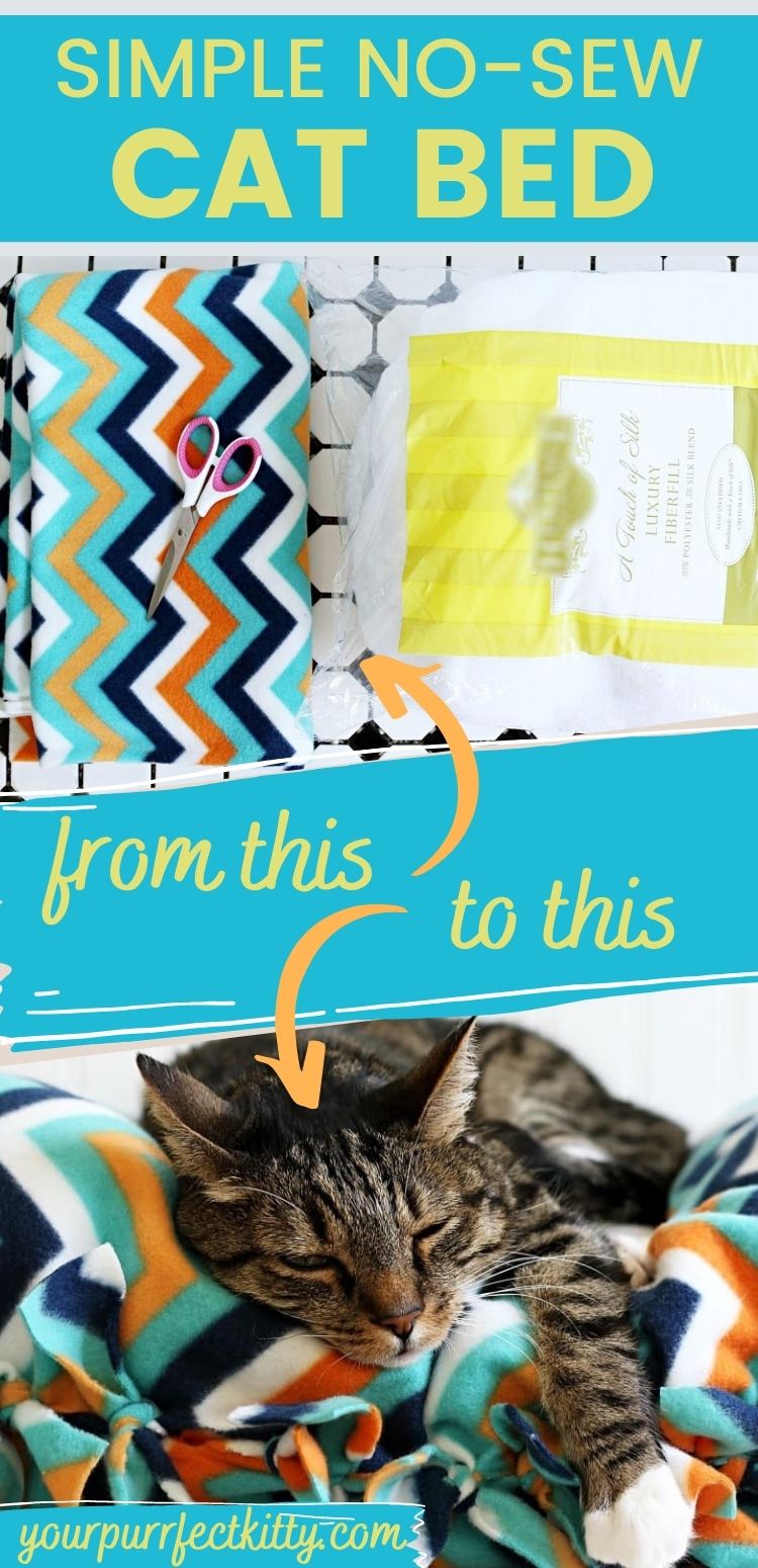 How To Make A Ridiculously Easy No Sew Cat Bed Your Purrfect Kitty